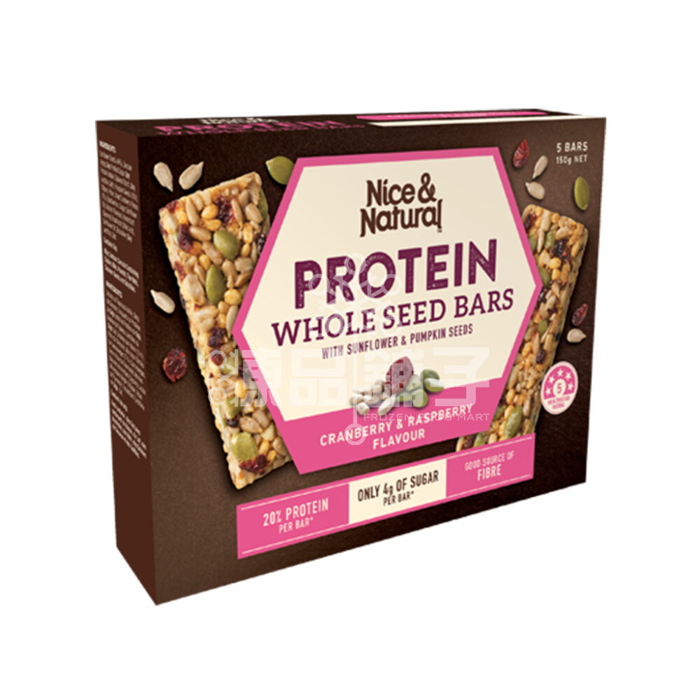 NICE & NATURAL PROTEIN WHOLE SEED BARS CRANBERRY RASP (150G) - Frozen ...