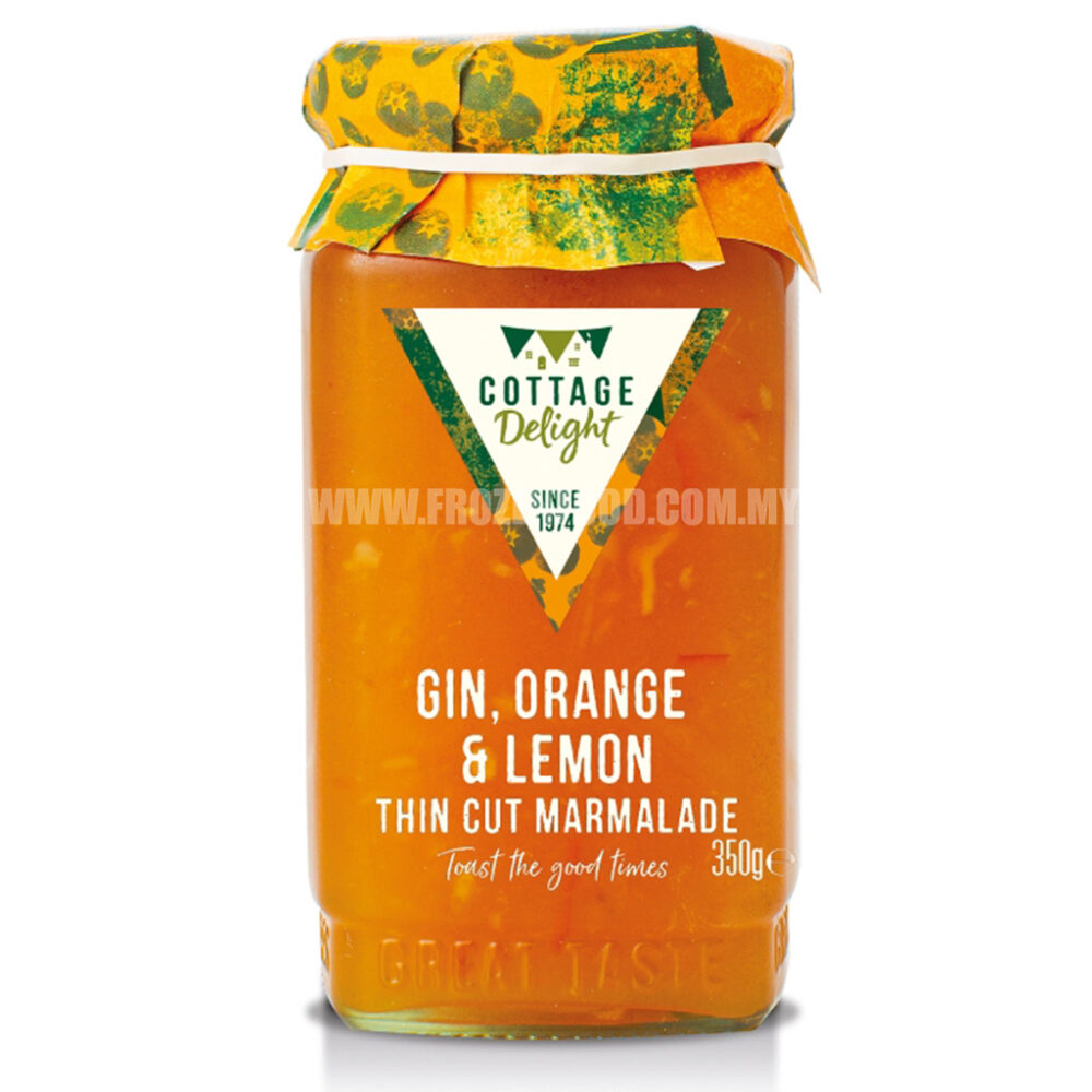 COTTAGE DELIGHT GIN, ORANGE & LEMON THIN CUT MARMALADE (350G) - Frozen ...