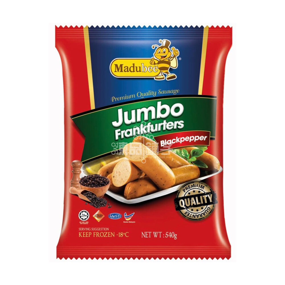 MADUBEE JUMBO FRANKURTER BLACK PEPPER (7”) (6pcs) - Frozen Food Best ...
